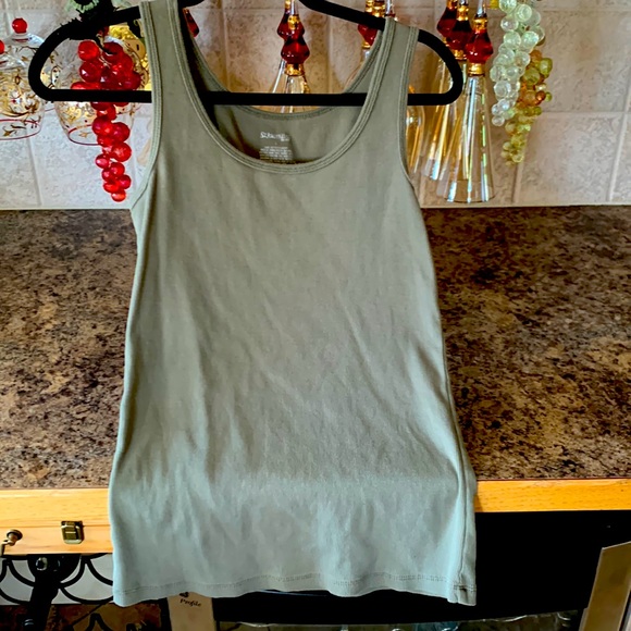 Tops | Olive Green Ribbed Tank Good Condition Size Large | Poshmark